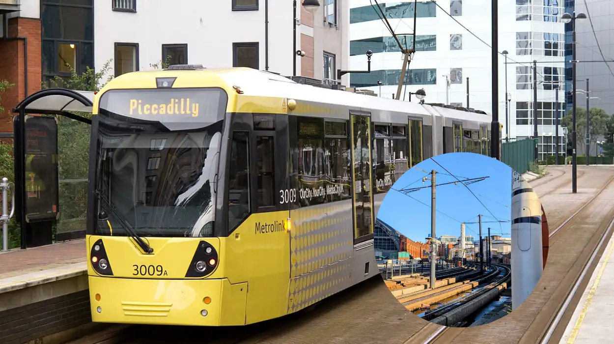 Extended Tram Serve 7 Lines at Central Stop, Manchester 2026